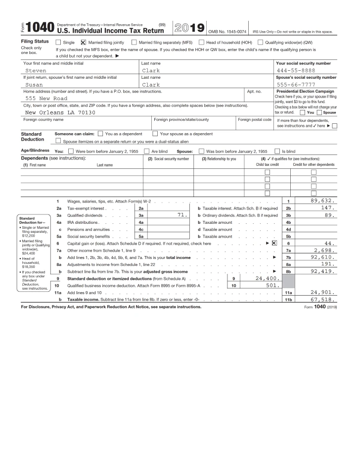 IRS Tax Form 1040 Automation for Document Processing